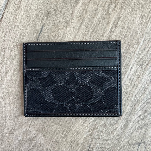 Coach | Bags | Coach Slim Id Card Case In Signature Denim | Poshmark